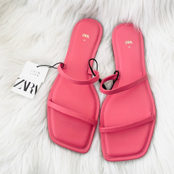 Zara | Shoes | Zara Pink Slide Sandals | Poshmark
